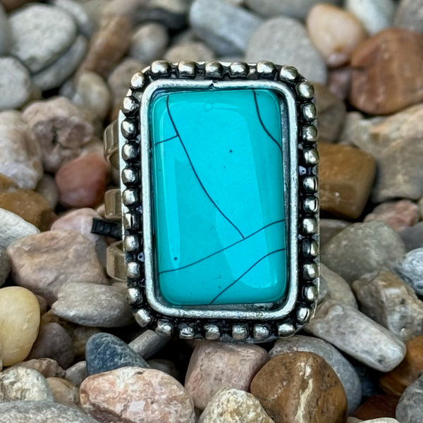 Women's Montana Silversmiths Turquoise Wide Rectangle Ring - ARG6055 ...