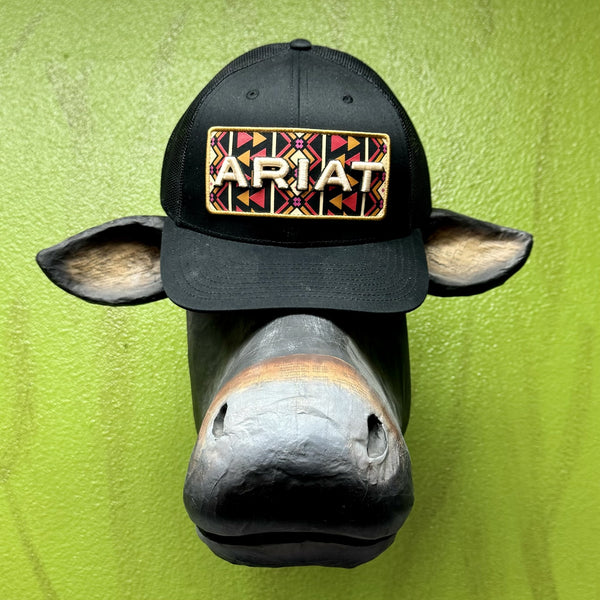 Black Mesh Aztec Men's Ariat Logo Cap - A300085201 - Blair's Western ...