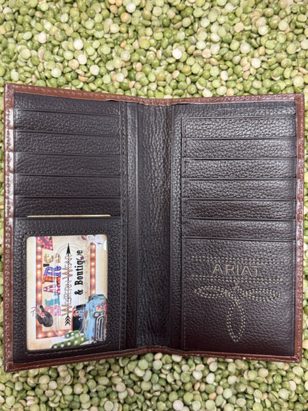 Men's Ariat Brown Checkbook Wallet - A3560302 | Blairs Western Wear ...