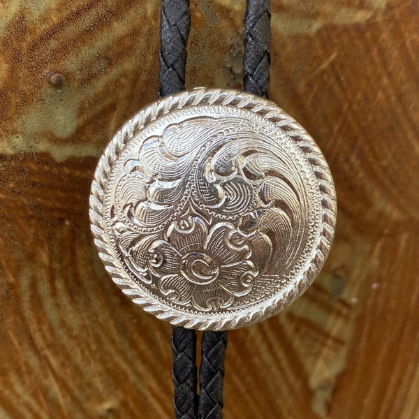 Montana Circle Floral Silver Bolo Tie - 22804 - BLAIR'S Western Wear ...