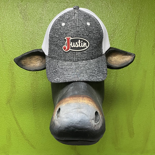 Men's Justin Logo Cap in Grey, Red, White - JCBC013 – Blair's Western ...